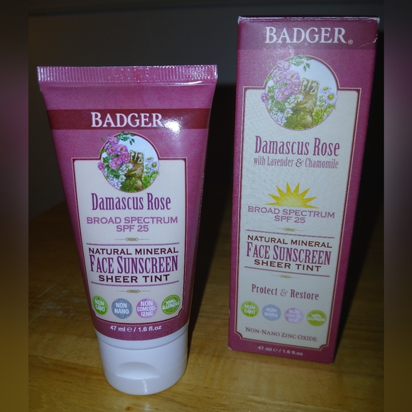 Badger sunscreen | Makeup | Badger Damascus Rose Spf 25 Sheer Tint Face ...
